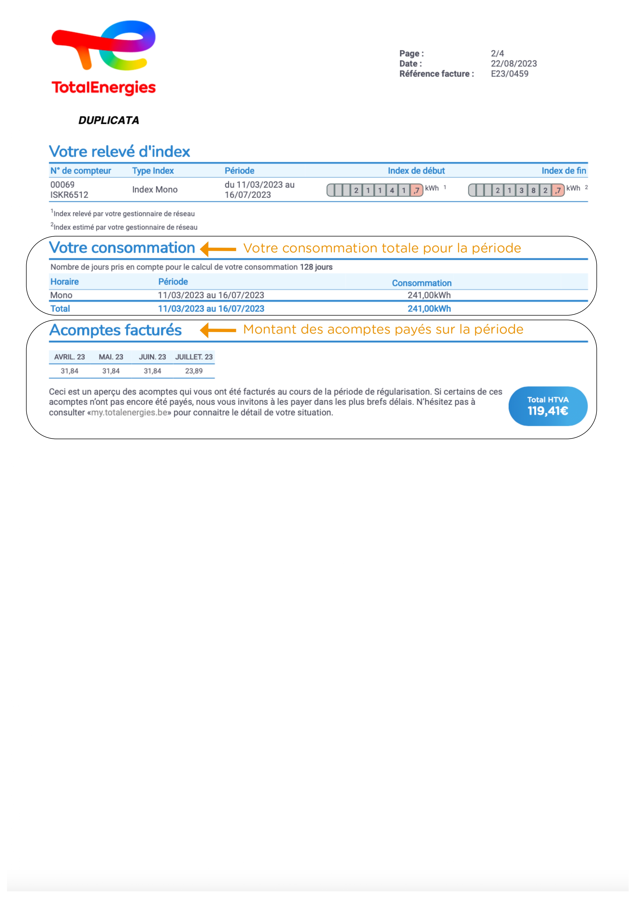 Comment lire correctement ma facture de régularisation ? | TotalEnergies